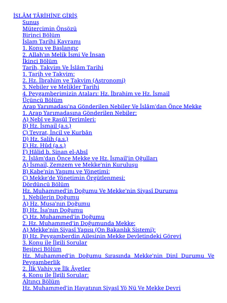 (İslam Tarihine Giriş) Muhammed Hamidullah | PDF