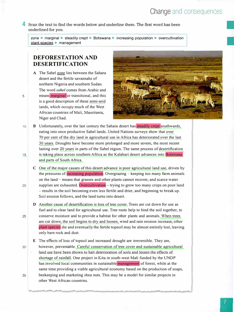 Deforestation and Desertification - True False Not Given | Download ...