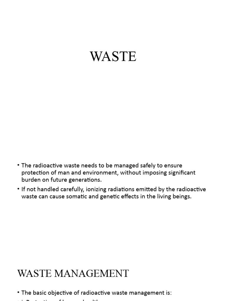 Waste Management | PDF | Radioactive Waste | Radioactive Decay