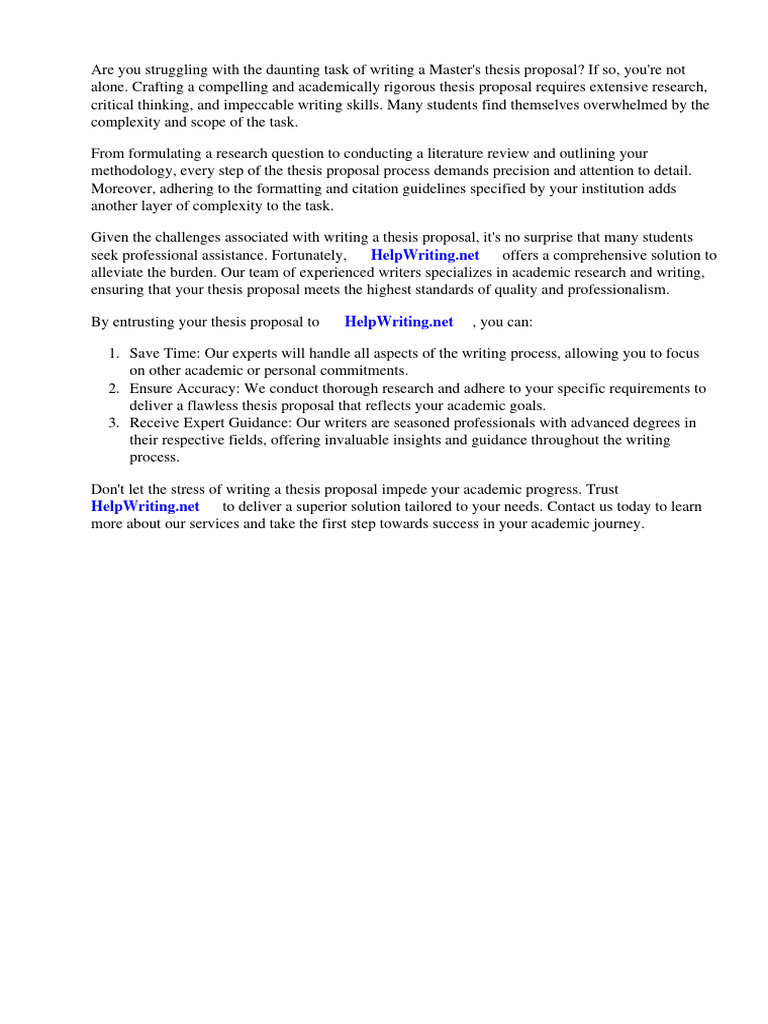 Sample of Ma Thesis Proposal | Download Free PDF | Thesis | Master's Degree