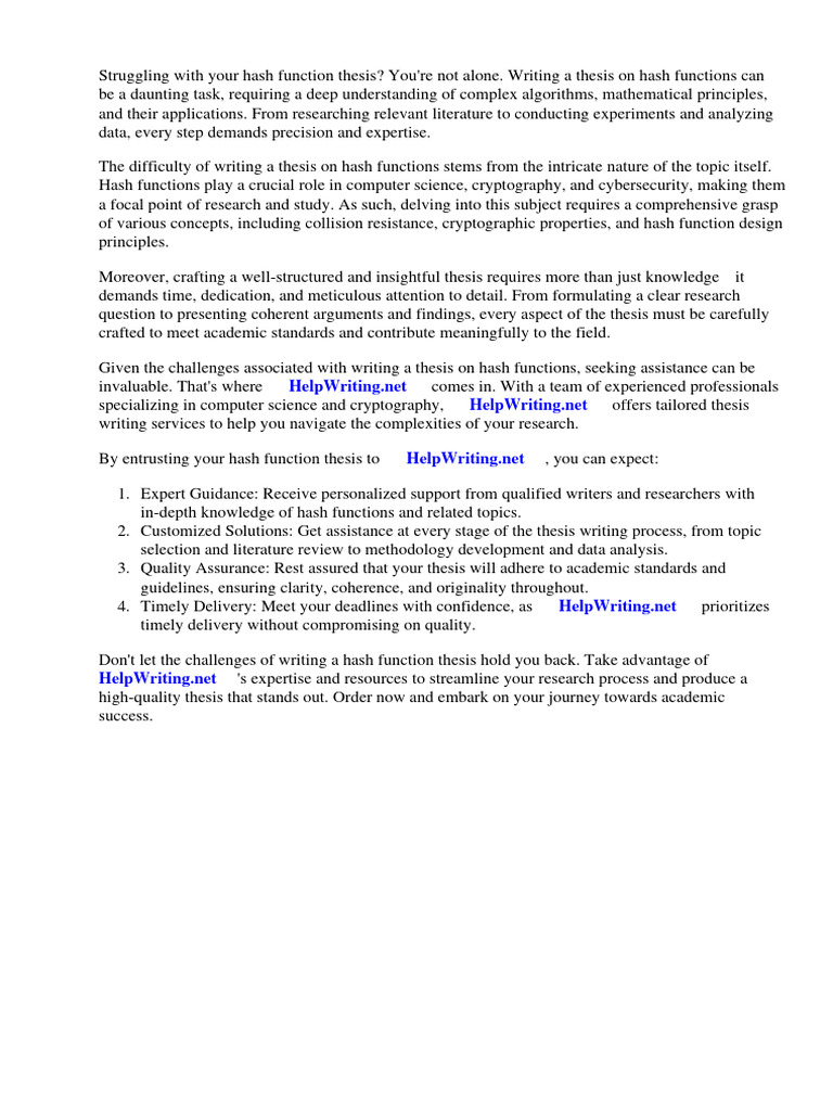 Hash Function Thesis | PDF | Cryptography | Security