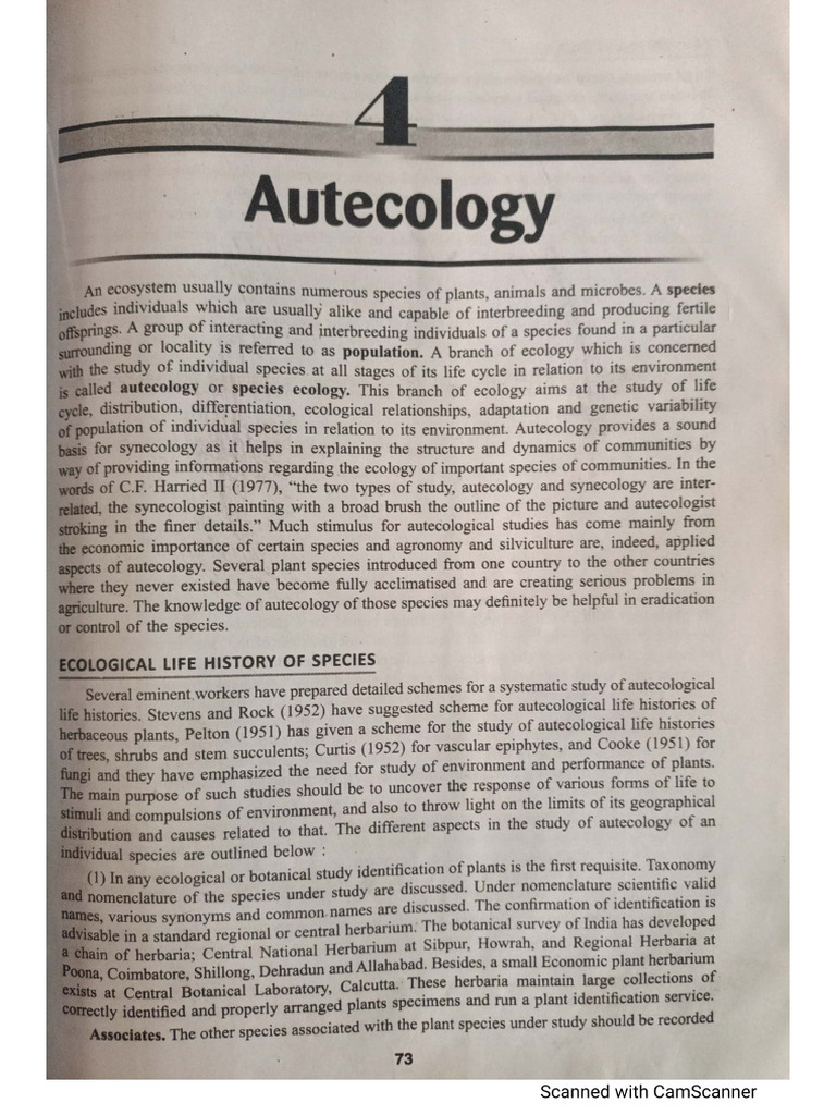 Autecology CH | PDF
