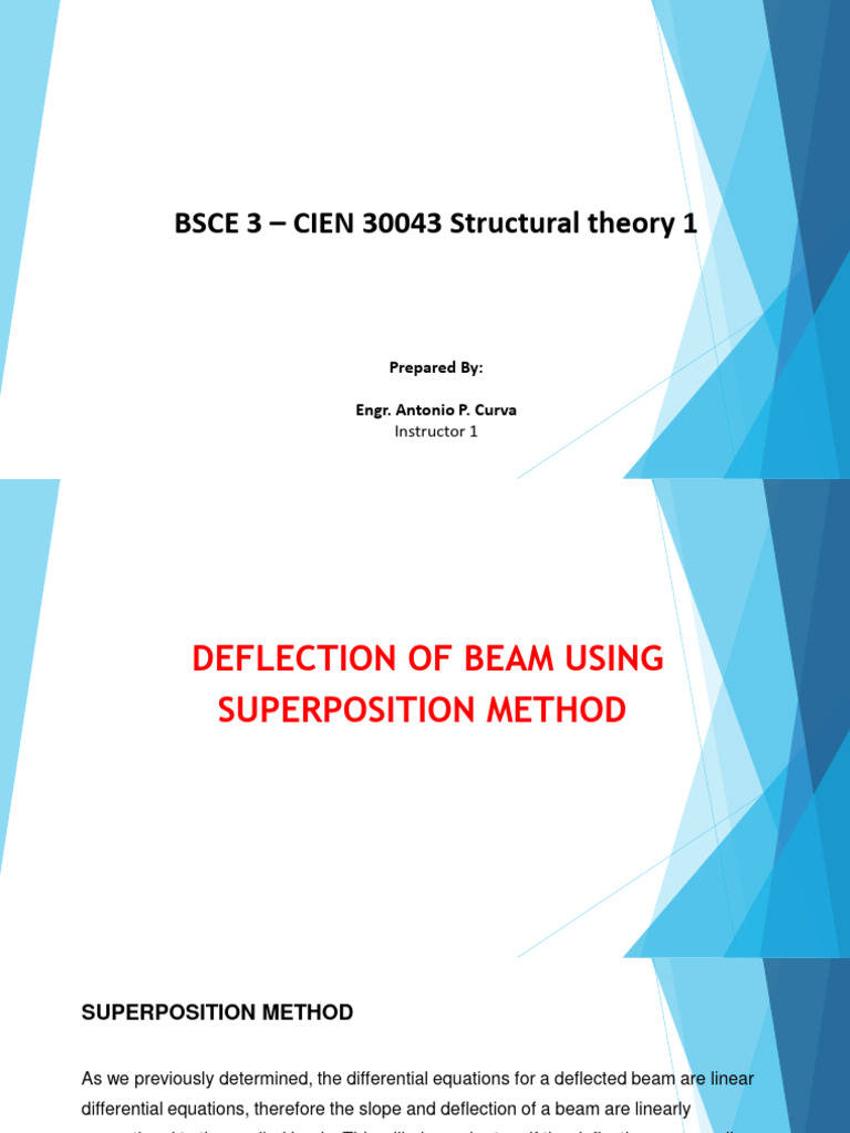 Structural Theory 1 Method Of Superposition Pdf Beam Structure