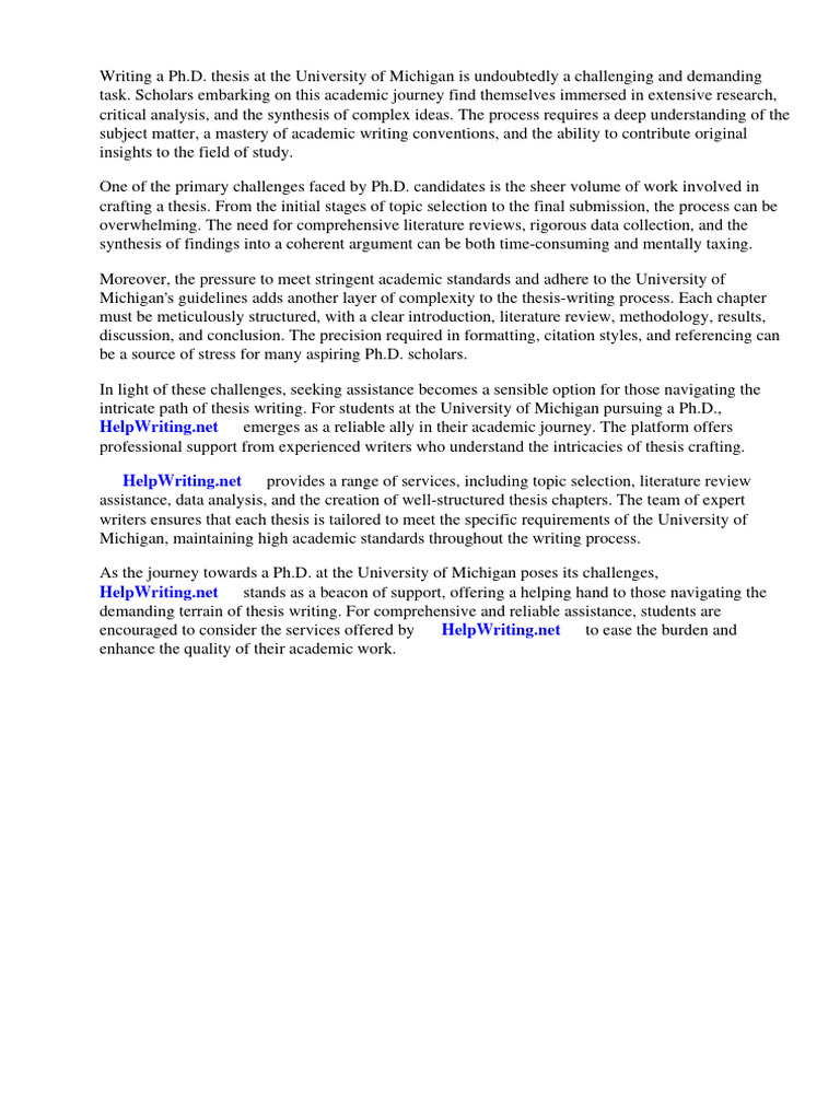 PHD Thesis University of Michigan | PDF | Thesis | Electronic Publishing
