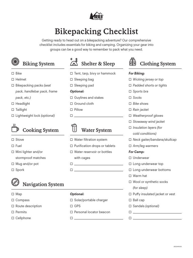 Bikepacking Checklist | PDF | Manufactured Goods