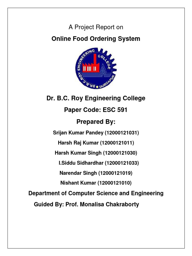 Report of Online Food Ordering System | PDF | Information | Databases