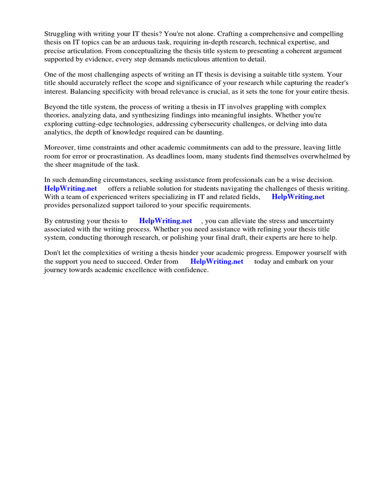 It Thesis Title System | PDF | Thesis | Computing