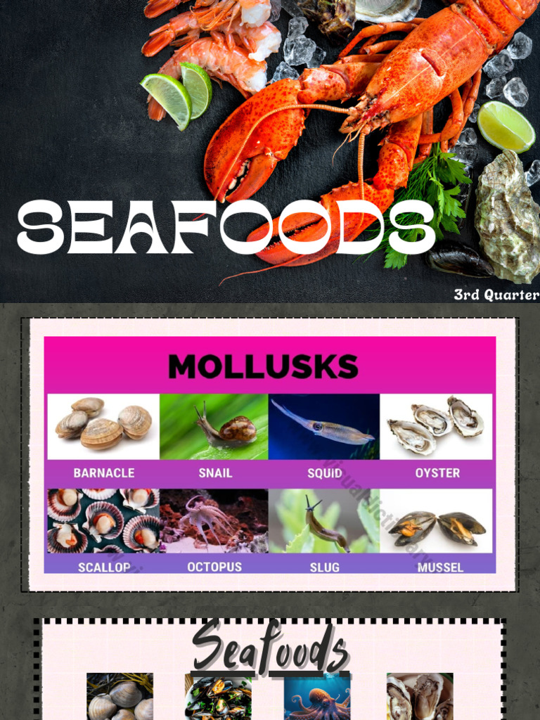 Seafood Varieties and Descriptions | PDF | Bivalvia | Octopus