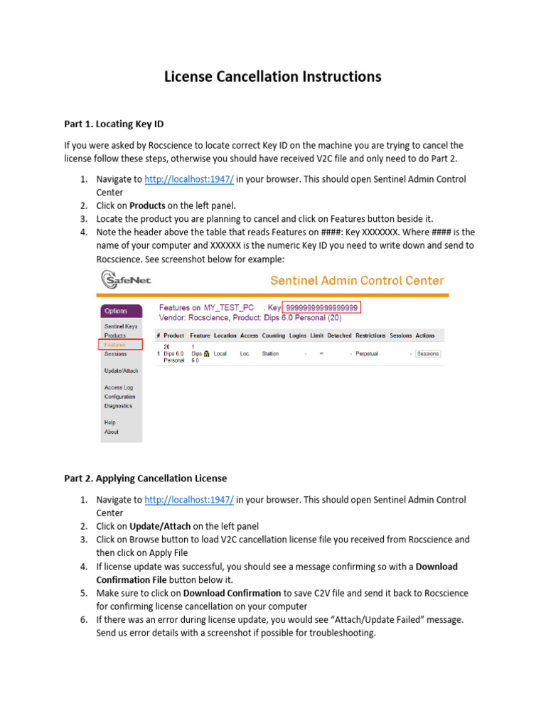 License Cancellation Instructions | PDF