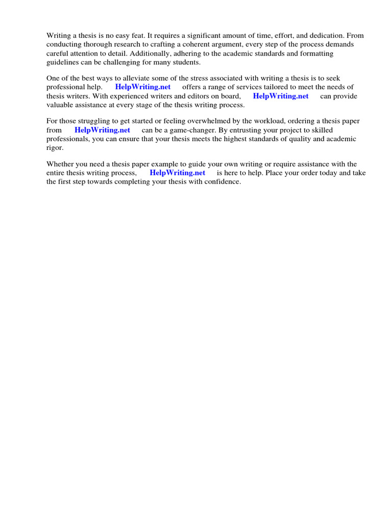 Thesis Papers Examples | Download Free PDF | Thesis | Essays