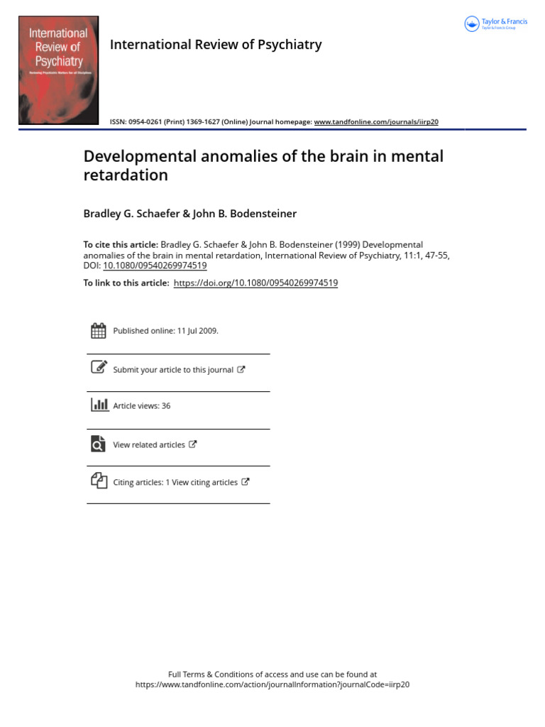 Developmental Anomalies of The Brain in Mental Retardation | PDF ...