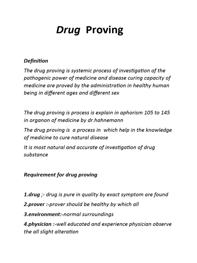 Drug Proving | PDF