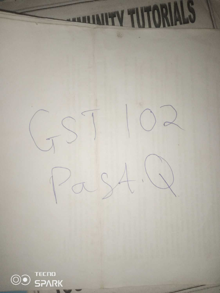 GST 102 Past. Q | PDF