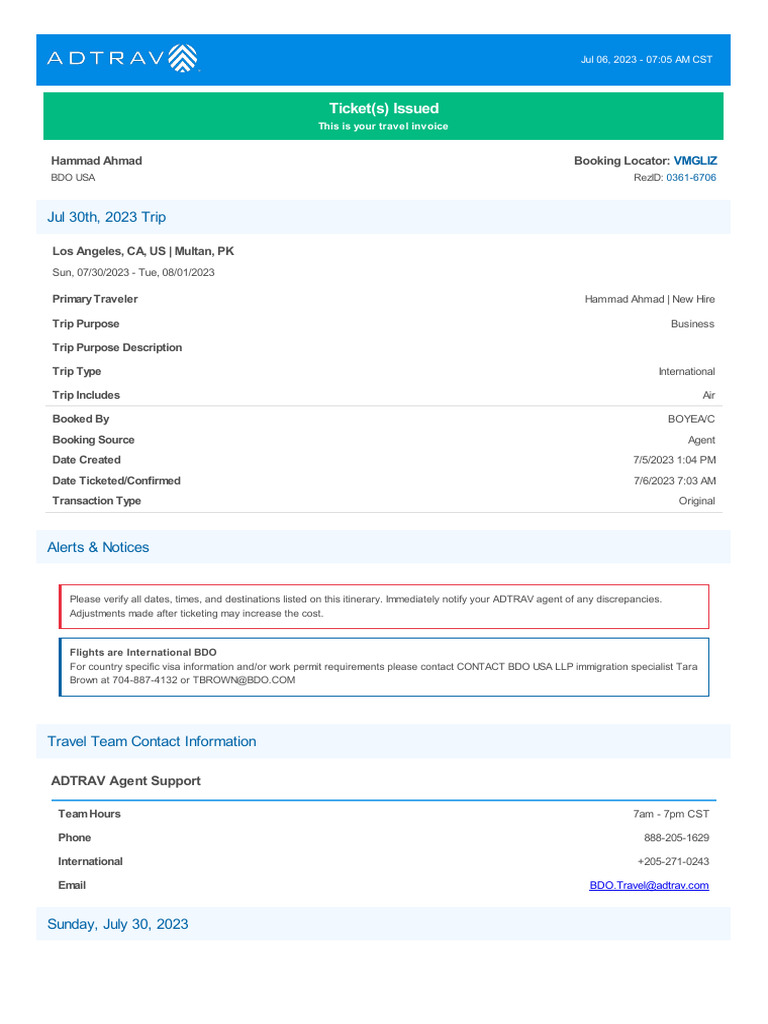 2023 07 06 Itinerary & Payment Receipt - ahmaD.hammAD.2023!07!30.VMGLIZ ...