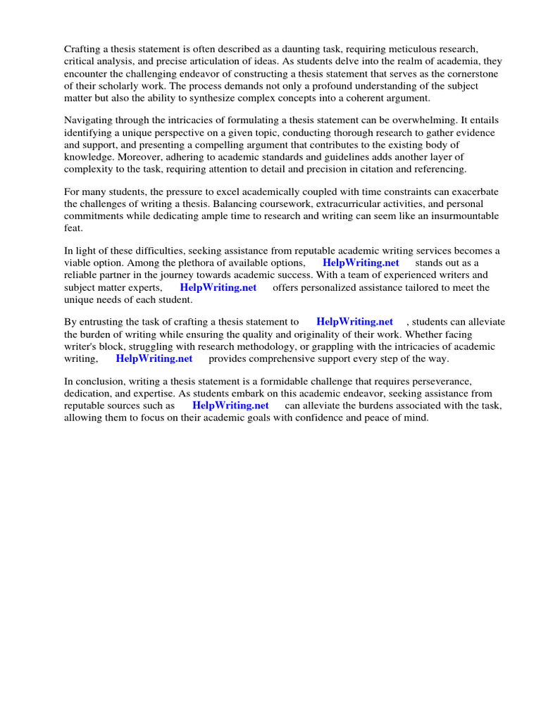 Mastering Thesis Statement Writing | PDF | Essays | Thesis