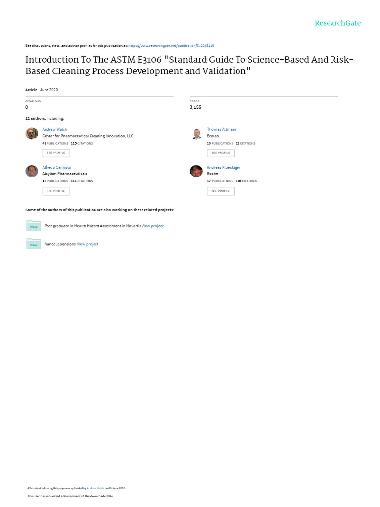 Introduction To The ASTM E3106 "Standard Guide To Science-Based and ...