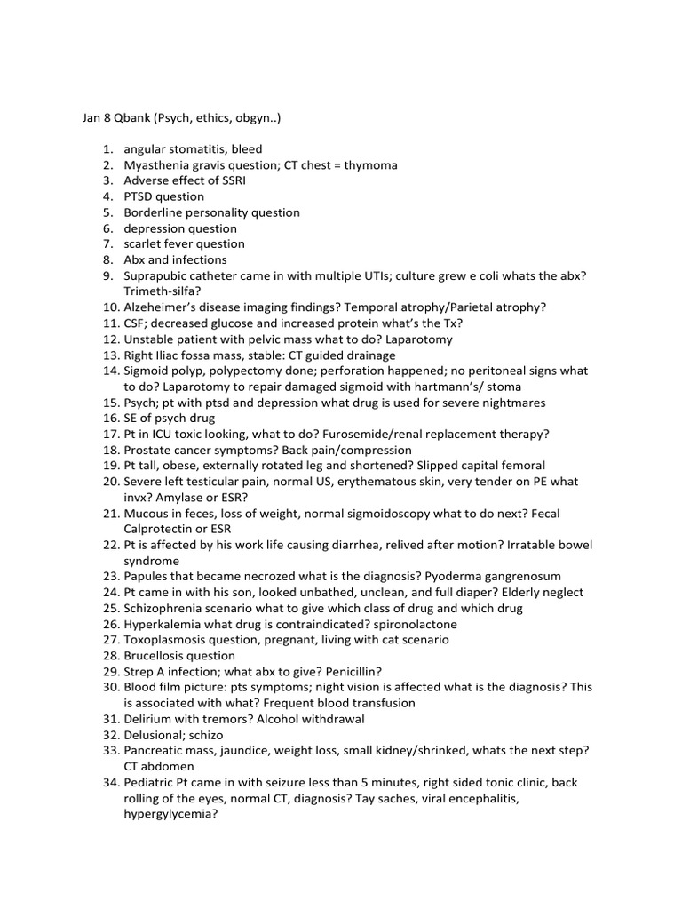 Jan 8 Qbank | PDF