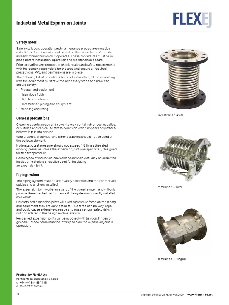 Installation Flex EJIndustrial Metal | Download Free PDF | Equipment | Physical Sciences