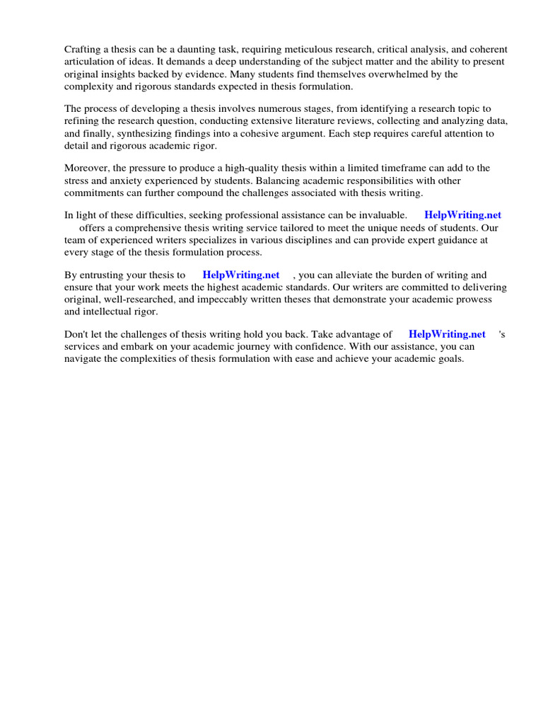 Thesis Formulation | PDF | Essays | Thesis