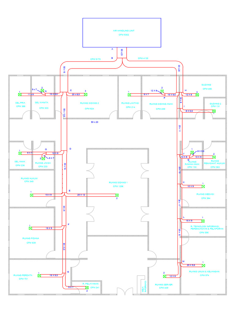 Drawing Denah Pengadilan Negeri-Model | PDF