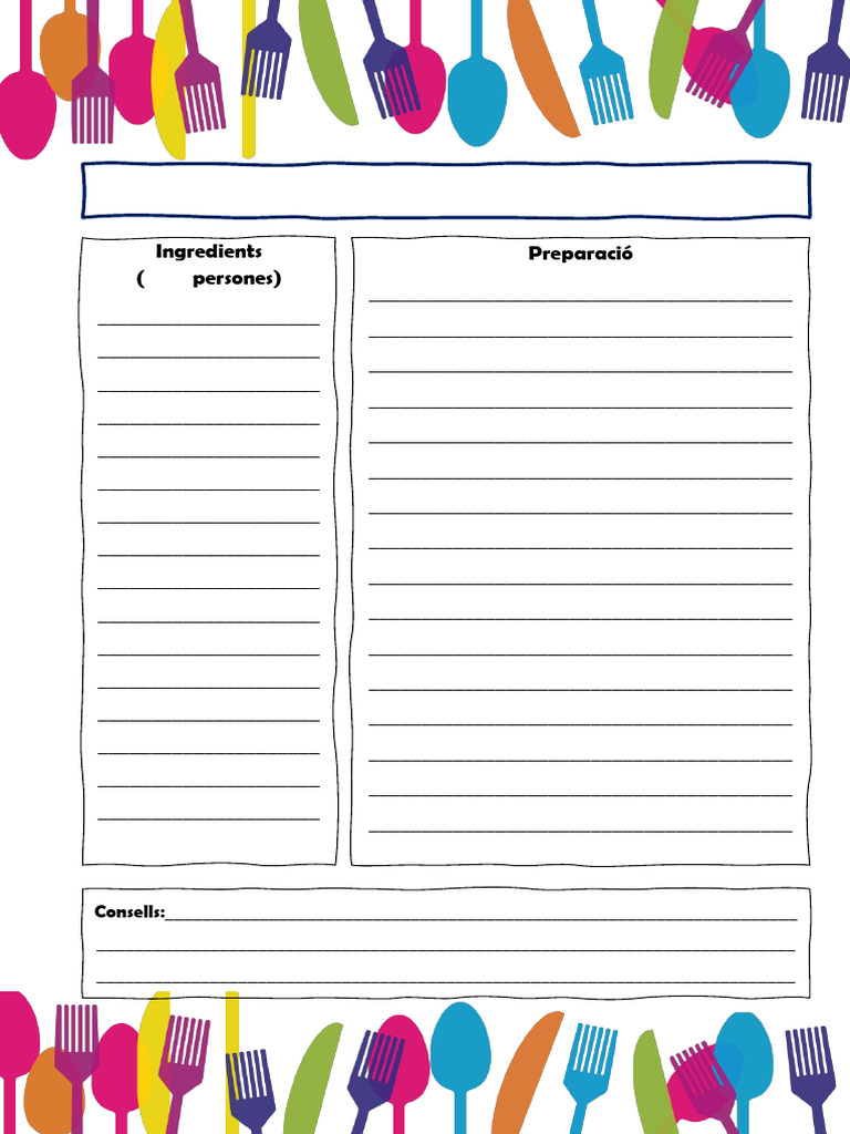 Recepta Organitzador Gràfic | PDF