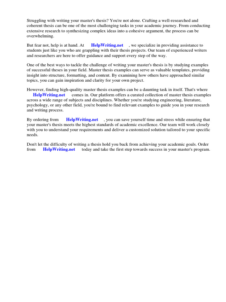 Master Thesis Examples | PDF | Thesis