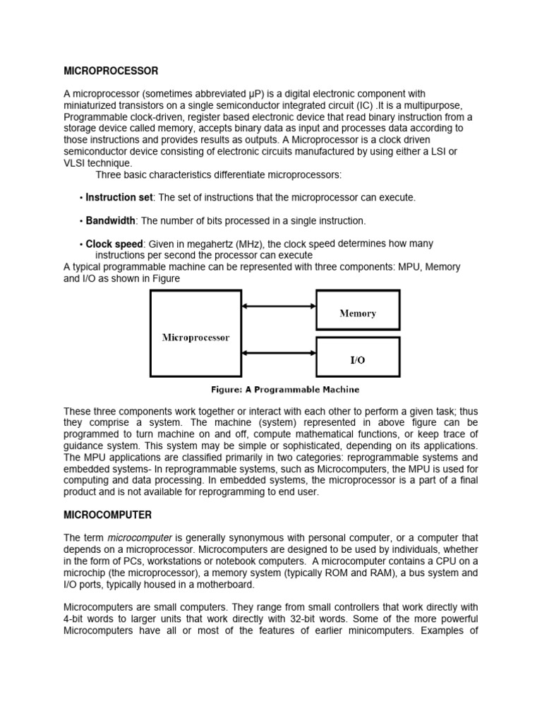 Chapter 1 | PDF | Microprocessor | Central Processing Unit