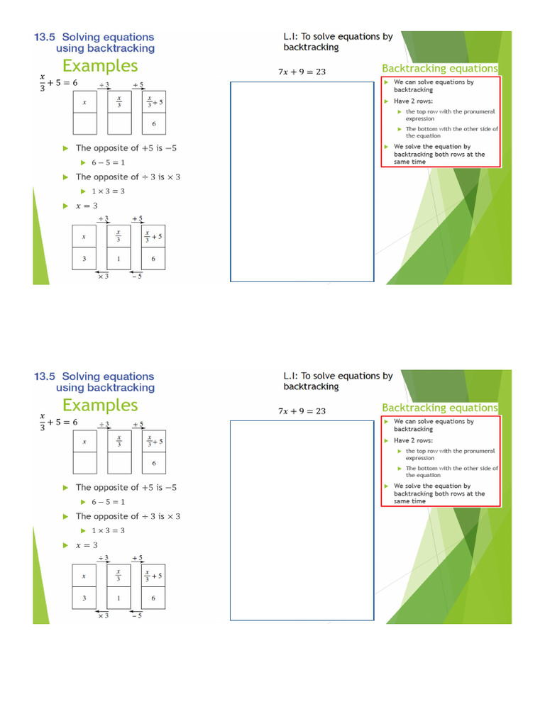 13.5 Solving Equations Using Backtracking | PDF 13.5 Solving Equations Using Backtracking | PDF