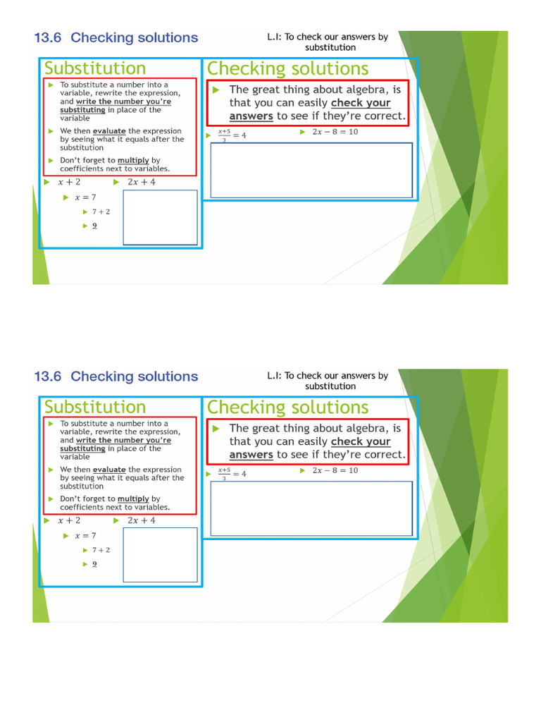 13.6 Checking Solutions | PDF