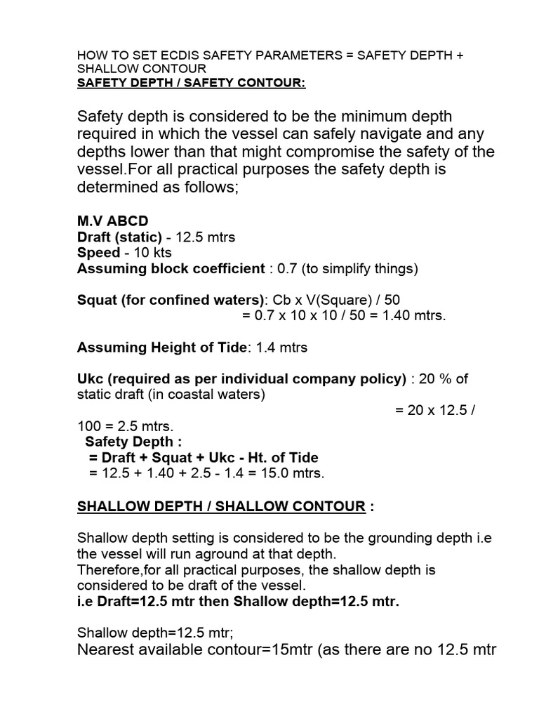 How To Set Ecdis Safety Parameters | PDF | Contour Line