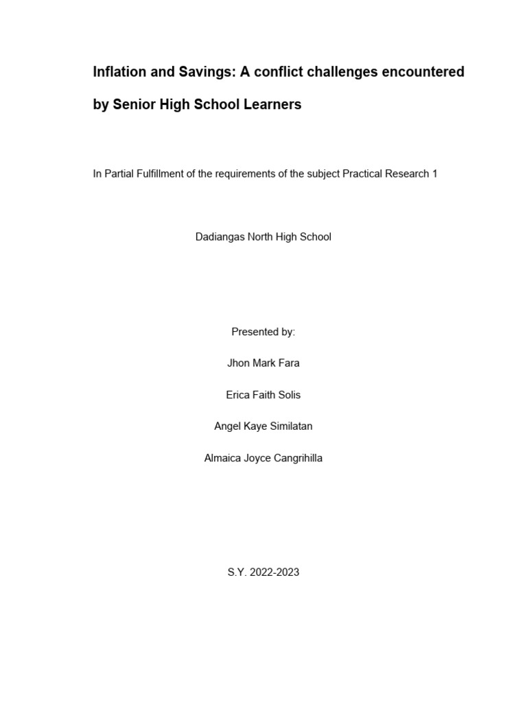 Practical Research Final Draft | PDF | Inflation | Monetary Policy