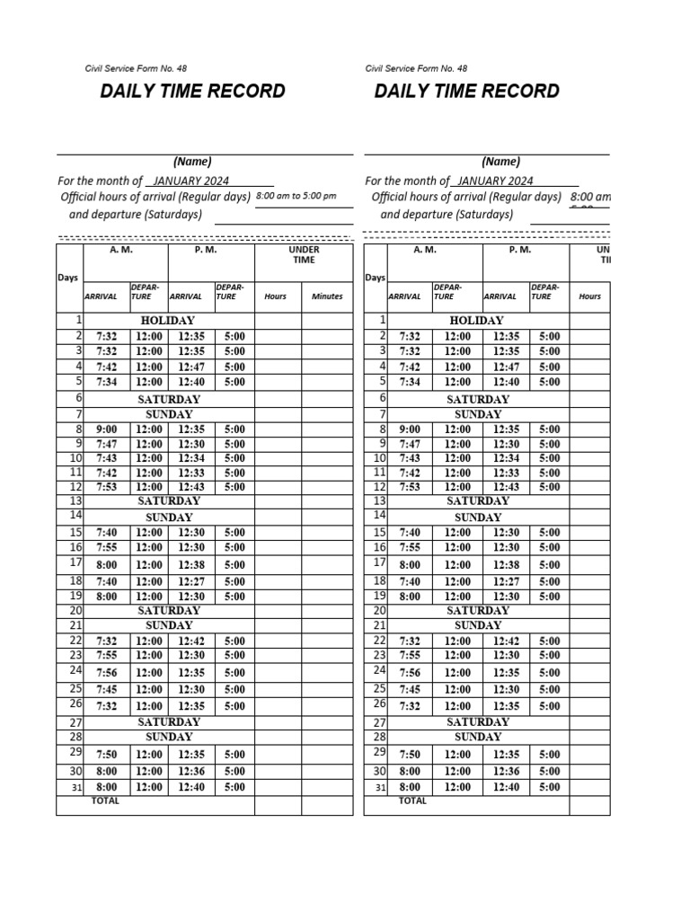 DTR January 2024 | PDF