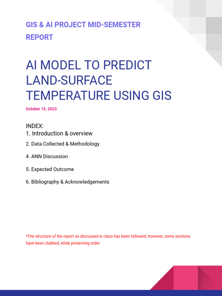 AI and GIS MID-sem Report | PDF | Physical Sciences | Applied And Interdisciplinary Physics