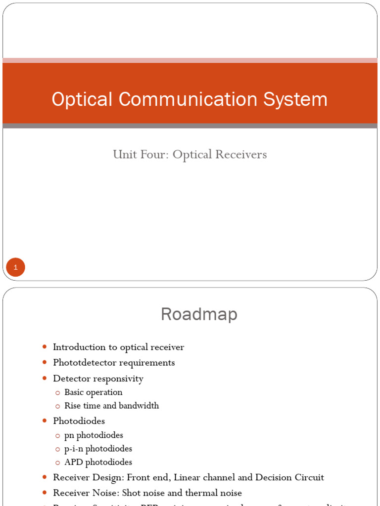 Chapter 4 - Optical Receivers | PDF