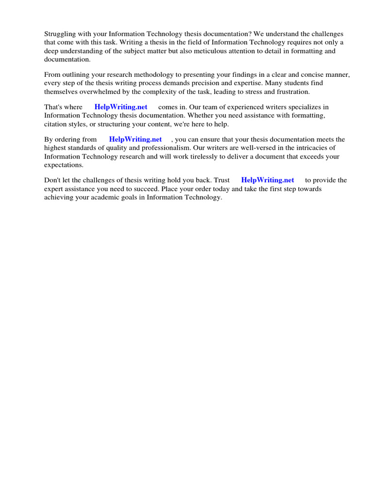 Information Technology Thesis Documentation Format | PDF