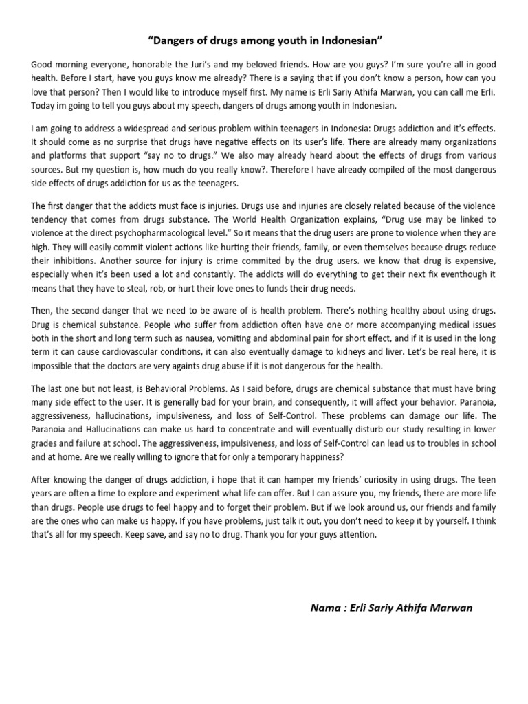 Youth Drug Dangers in Indonesia | PDF | Substance Abuse | Violence