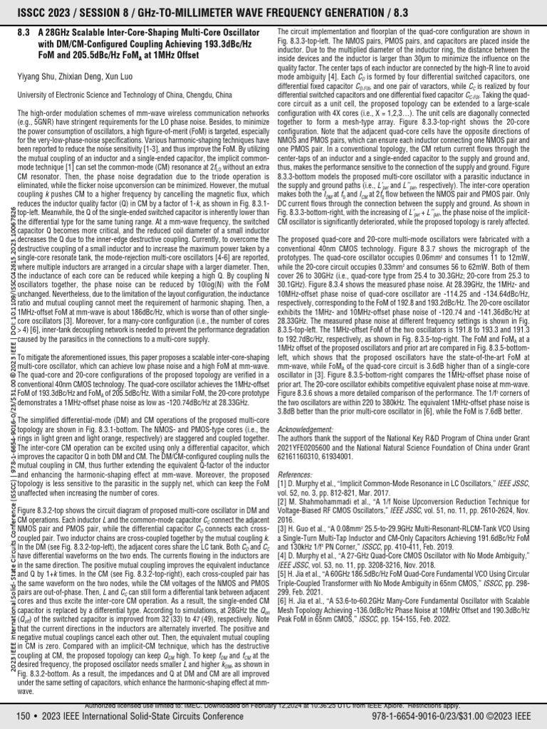8.3 A 28GHz Scalable Inter-Core-Shaping Multi-Core Oscillator With DM ...