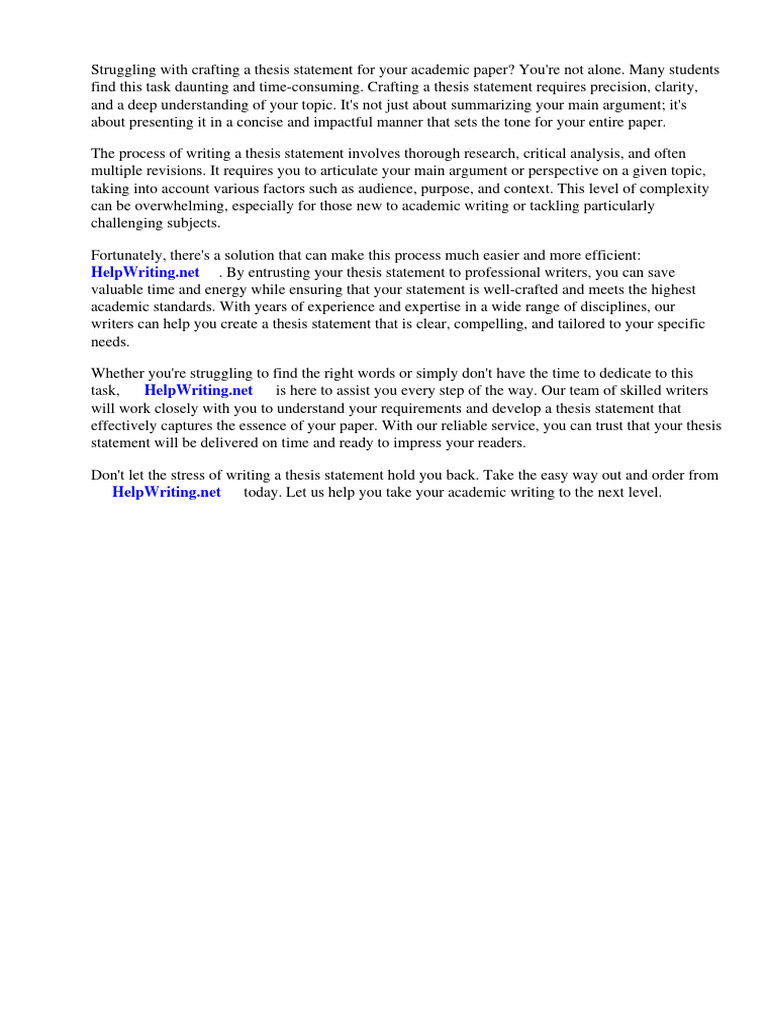 Easy Way To Create A Thesis Statement | PDF | Essays | Thesis