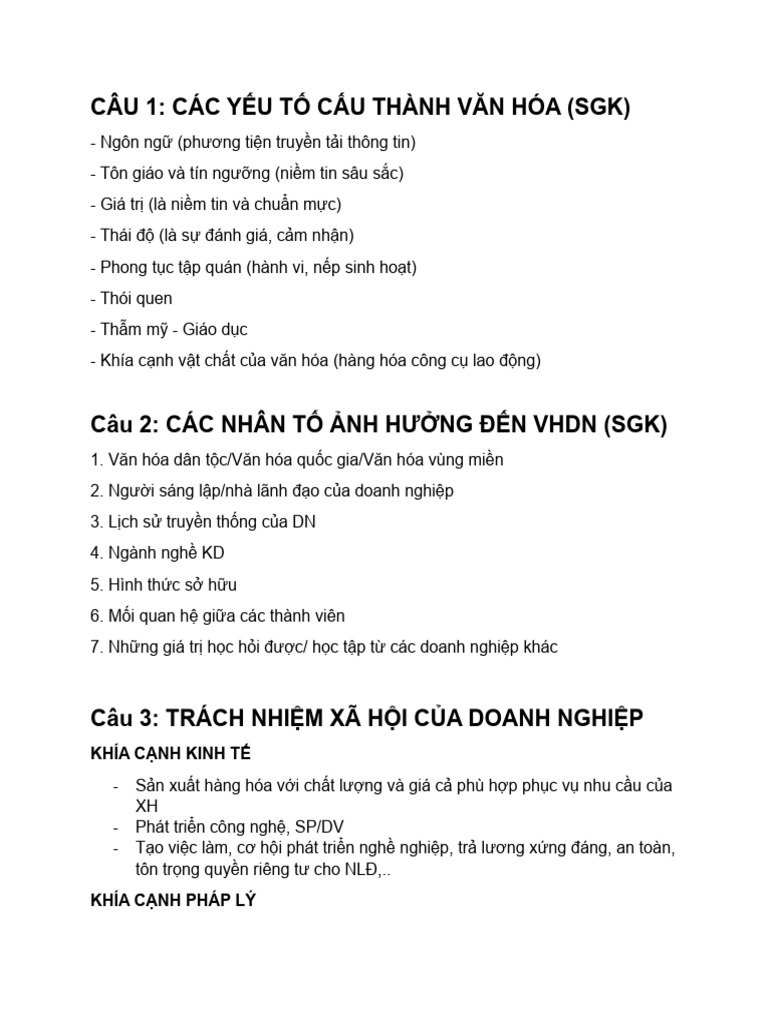 Đề cương VHDN | PDF