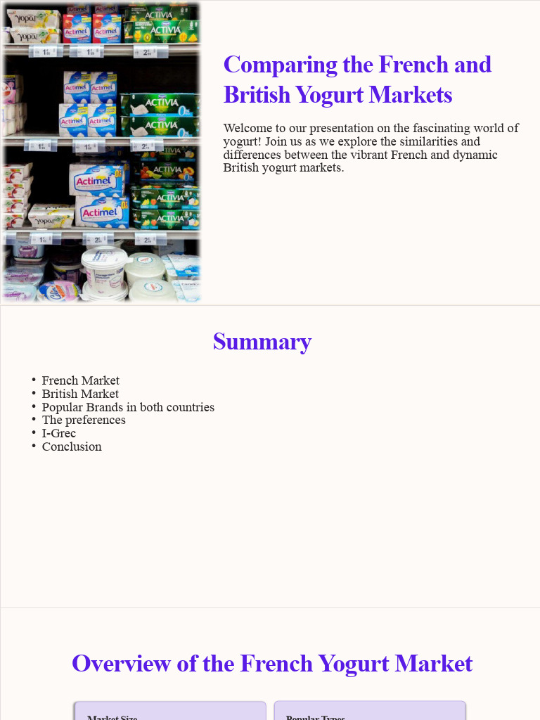 Comparing The French and British Yogurt Markets | PDF | Yogurt | Brand