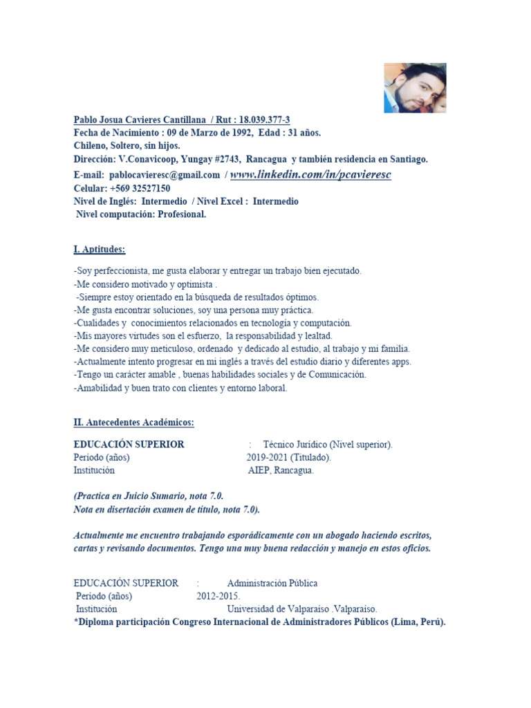 CV New Pablo Cavieres | PDF