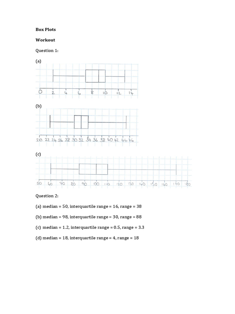 Box Plots Answer PDF | PDF
