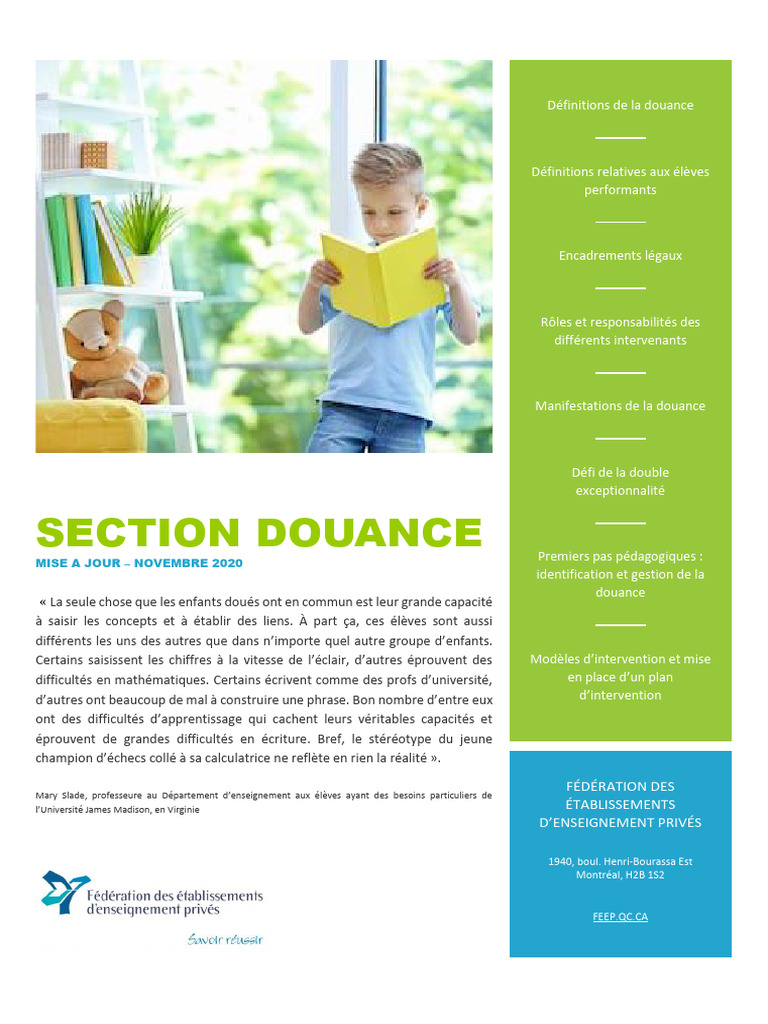 Guide sur la Douance Éducative 2020 | PDF