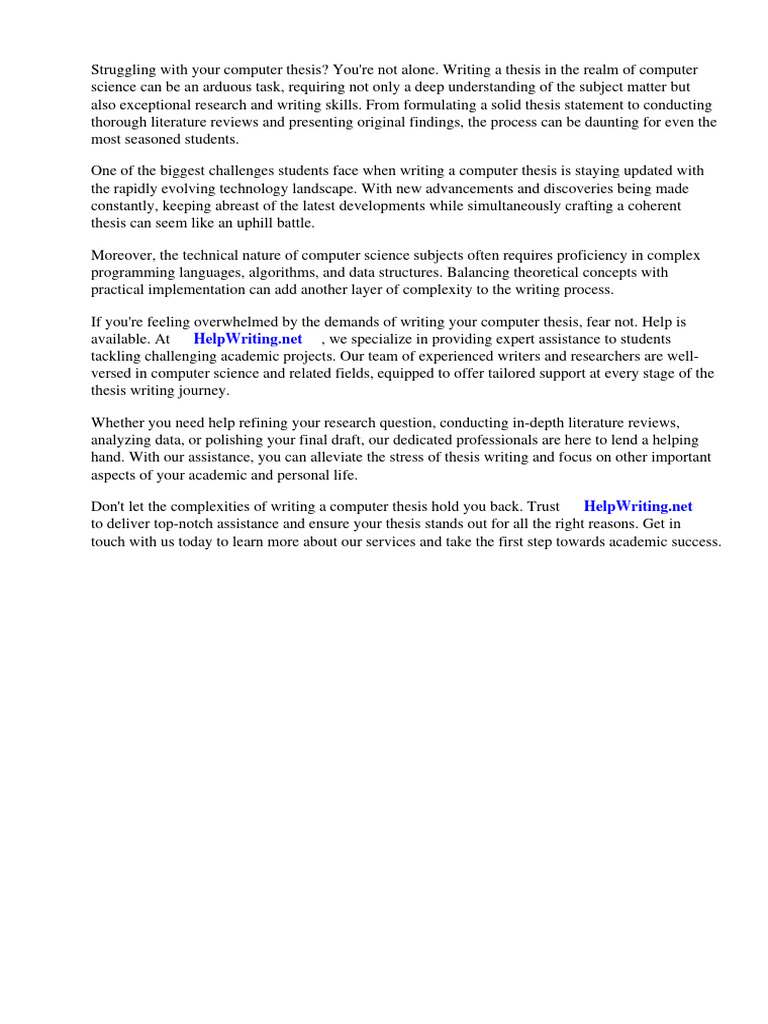 Computer Thesis | PDF