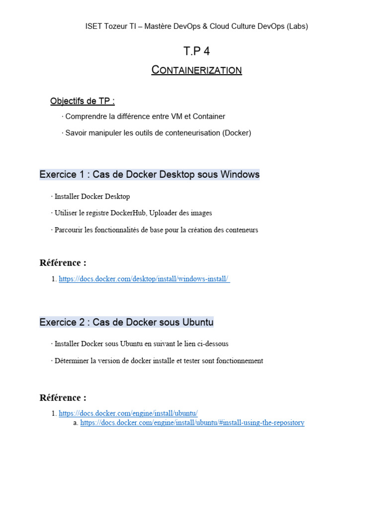 Lab4 - Conteneurisation | PDF