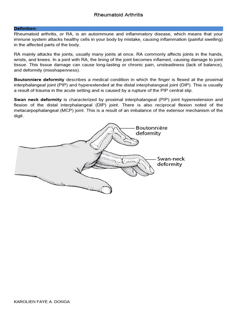 Rheumatoid Arthritis Pdf