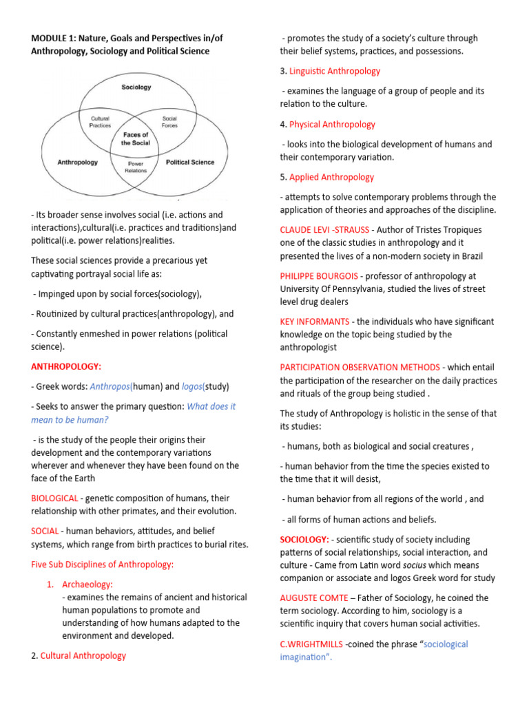 Ucsp Midterm Reviewer | PDF | Sociology | Anthropology