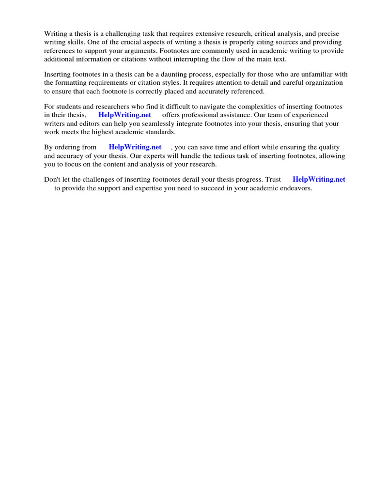 How To Insert Footnotes in Thesis | Download Free PDF | Note ...