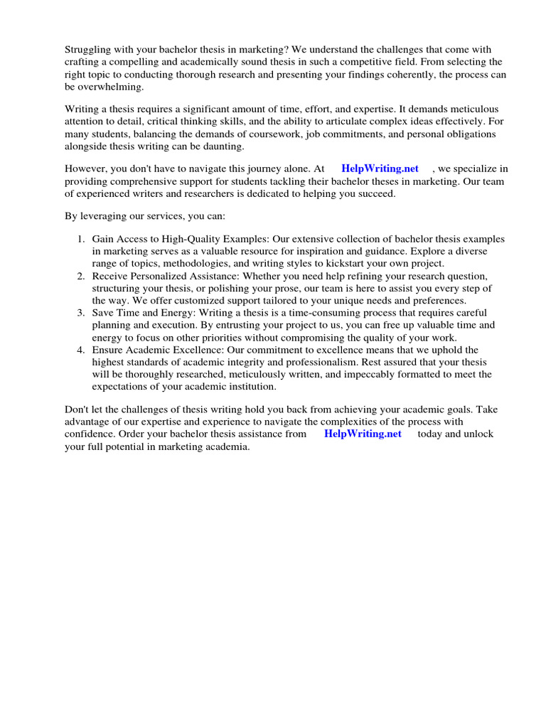 Bachelor Thesis Examples Marketing | PDF | Advertising | Thesis