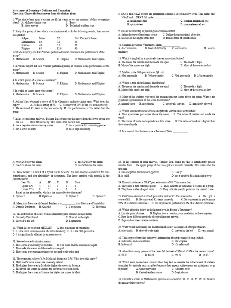 Understanding Achievement Test Scores | PDF